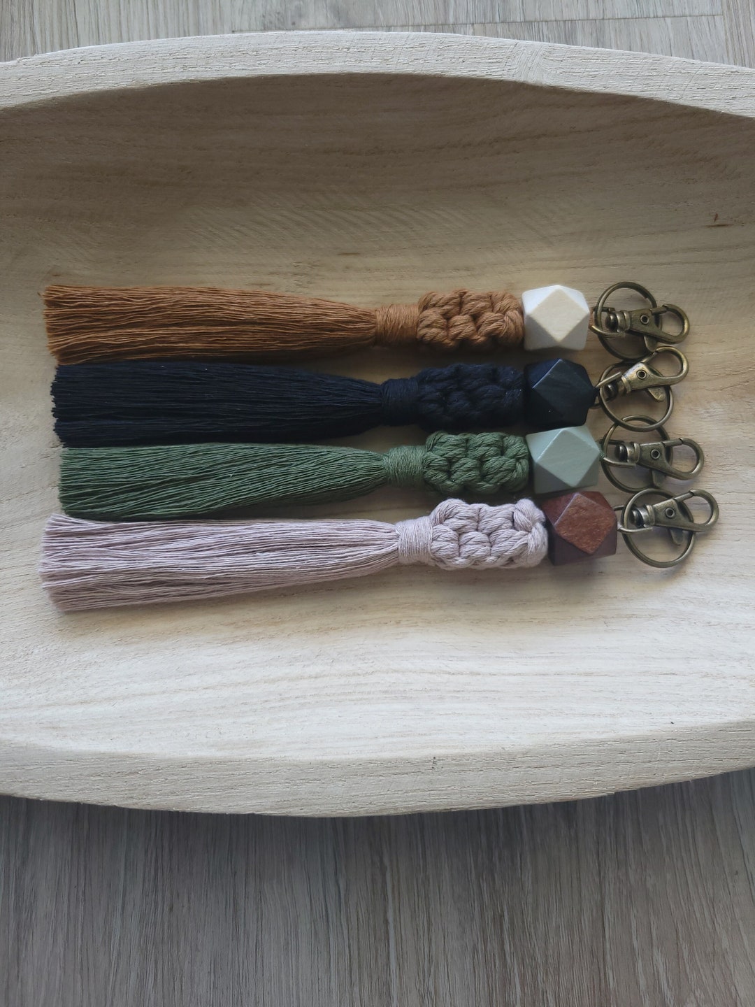 Crown Knot Macrame Tassel Keychain - Etsy