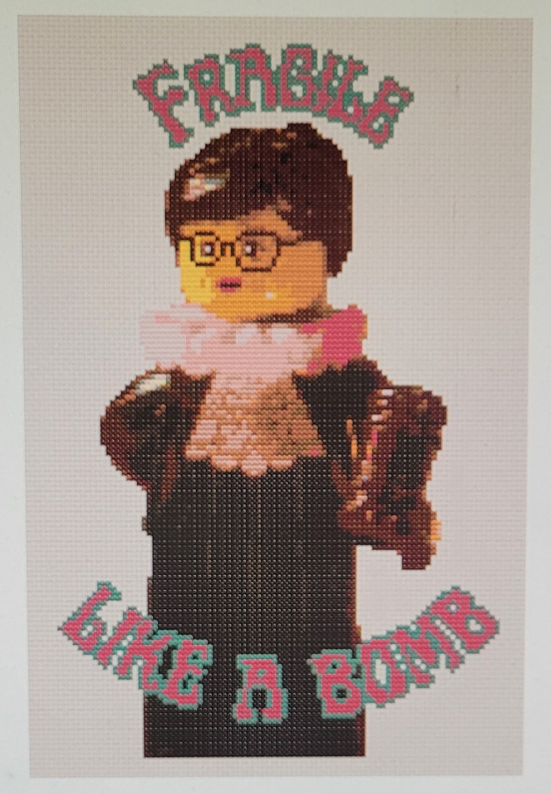 Ruth Bader Ginsburg - Fragile Like a Bomb - Cross Stitch Pattern ...