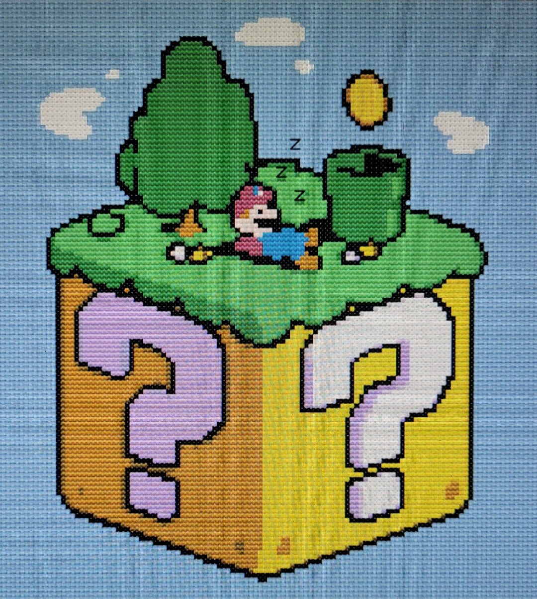 Mario Resting - Cross Stitch Pattern - Nerdy Geeky Alternative Quirky ...