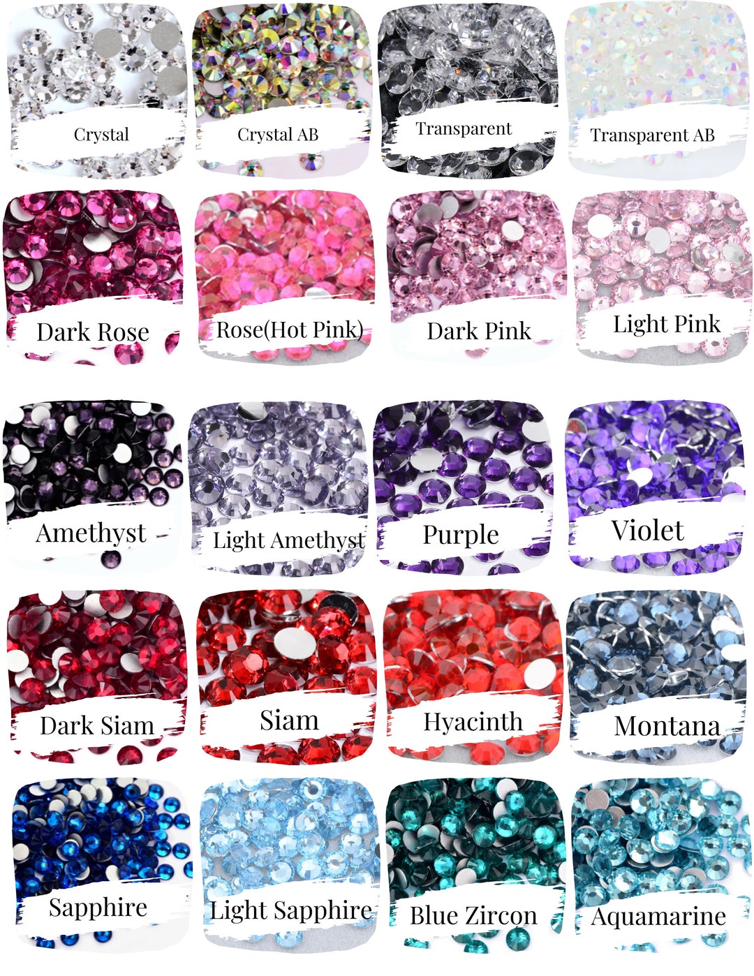 Resin Rhinestones | 5000 per Bag| Non-hotfix Flatback Resin Rhinestone ...