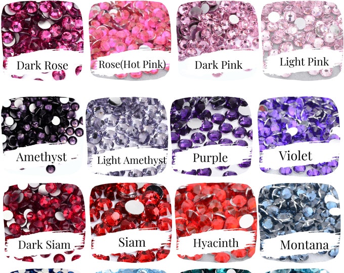 1000 3mm CHOOSE COLOR Flatback Resin Rhinestones Ss12 High Quality ...