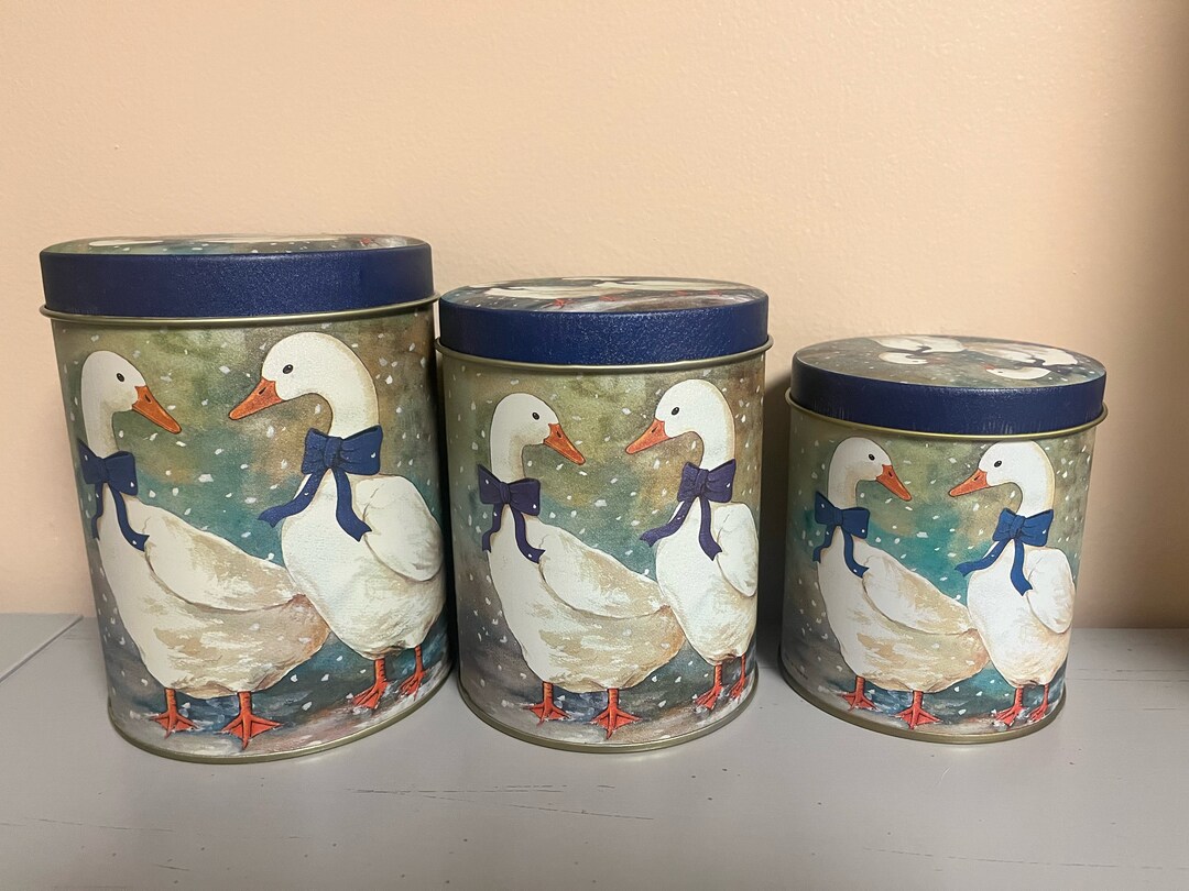 Vintage Winter Goose Tin Cans - Etsy
