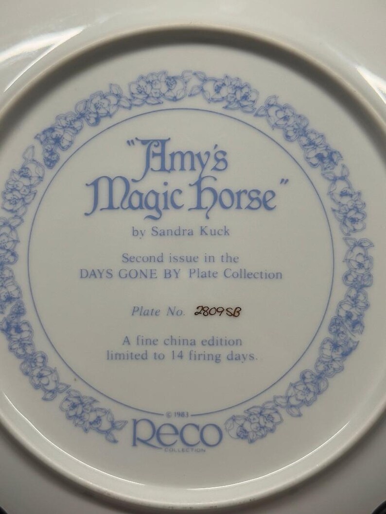 Vintage 1983 RECO "amy's Magic Horse" Collector Plate by Sandra Kuck - Etsy