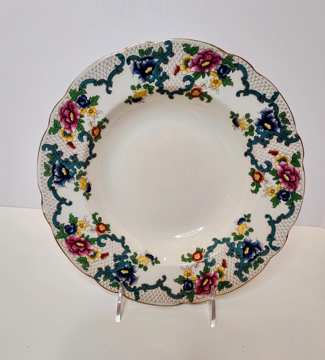 Vintage Cauldon (1930s England) Extra Large, Shallow Bowl - Etsy