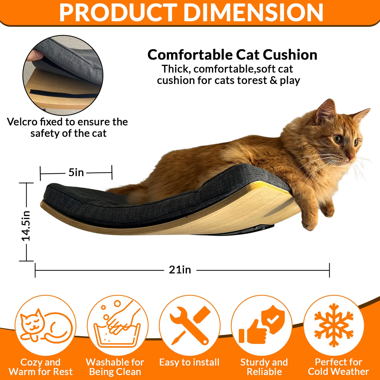 Large Cat Wall Shelves With Steps, Cat Wall Furniture, Cat Window Seat ...