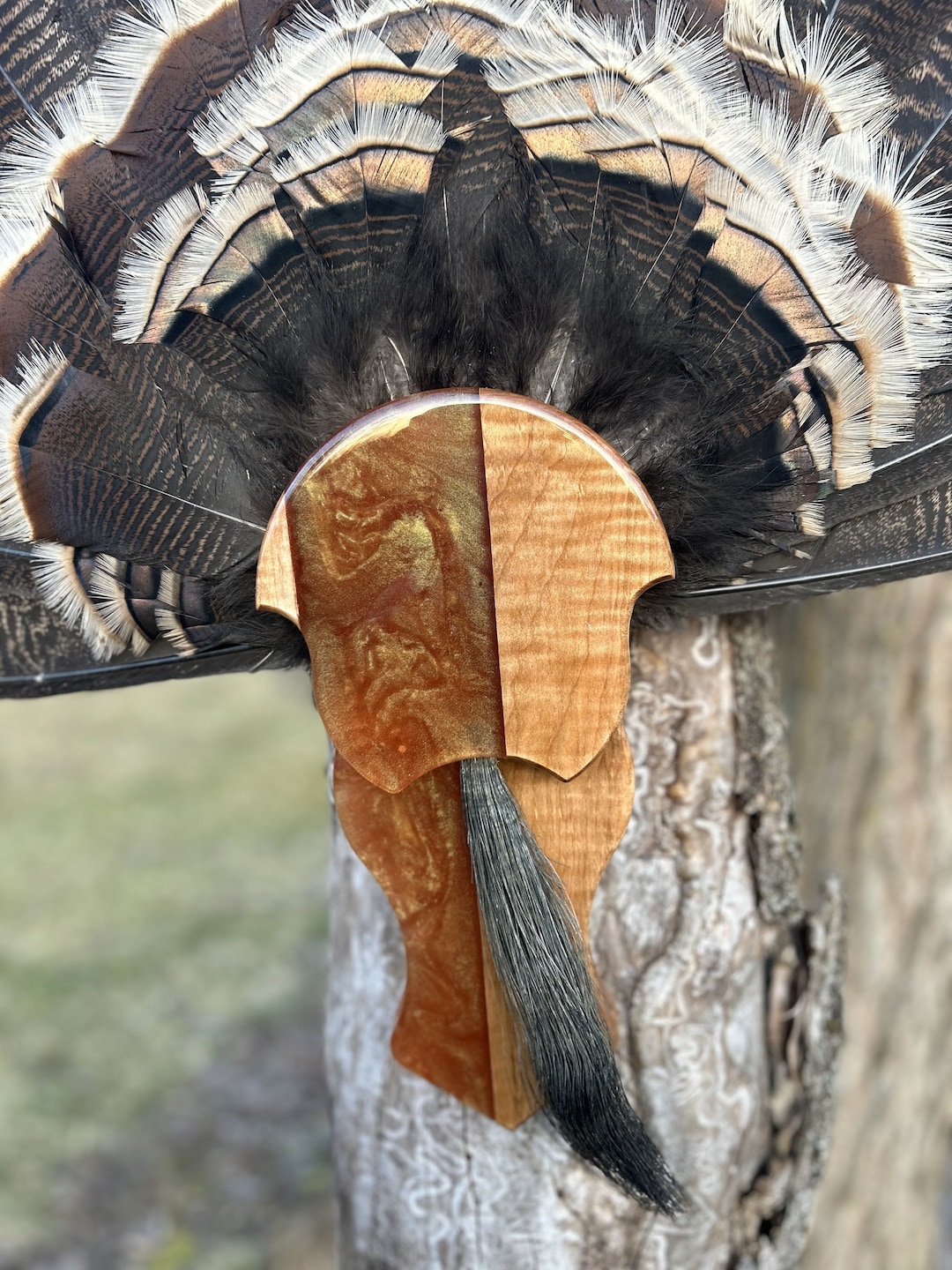 High Gloss - Turkey Tail/beard Mount Plaque Epoxy & Wood - Etsy