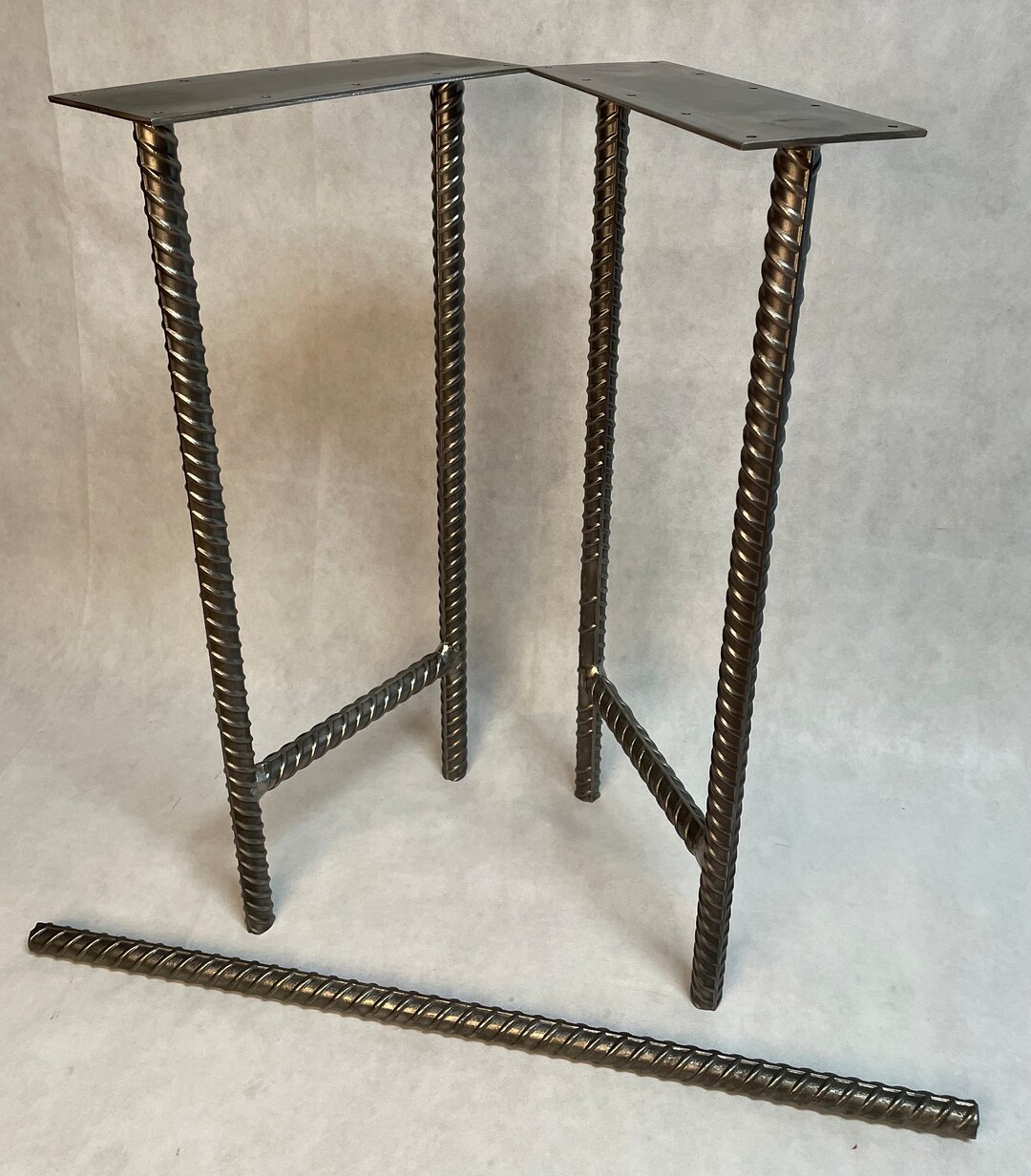 Heavy Duty Rebar Table Leg Set With Bolt on Crossbar -metal Legs, Bench ...