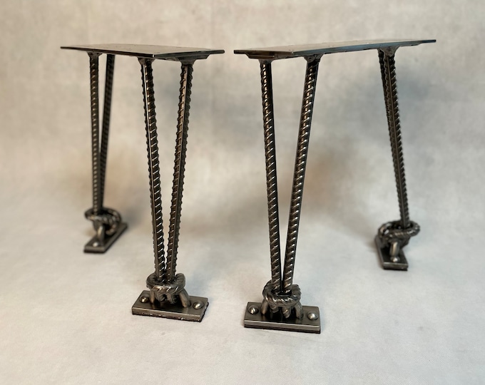 Dual Mount Rebar Hair Pin Leg Set Nautical Knot Coffee Table Legs ...