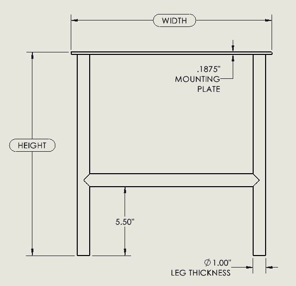 Heavy Duty Rebar Table Leg Set With Bolt on Crossbar -metal Legs, Bench ...