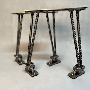 Dual Mount Rebar Hair Pin Leg Set - Nautical Knot - Coffee Table Legs ...