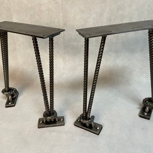 Dual Mount Rebar Hair Pin Leg Set - Nautical Knot - Coffee Table Legs ...