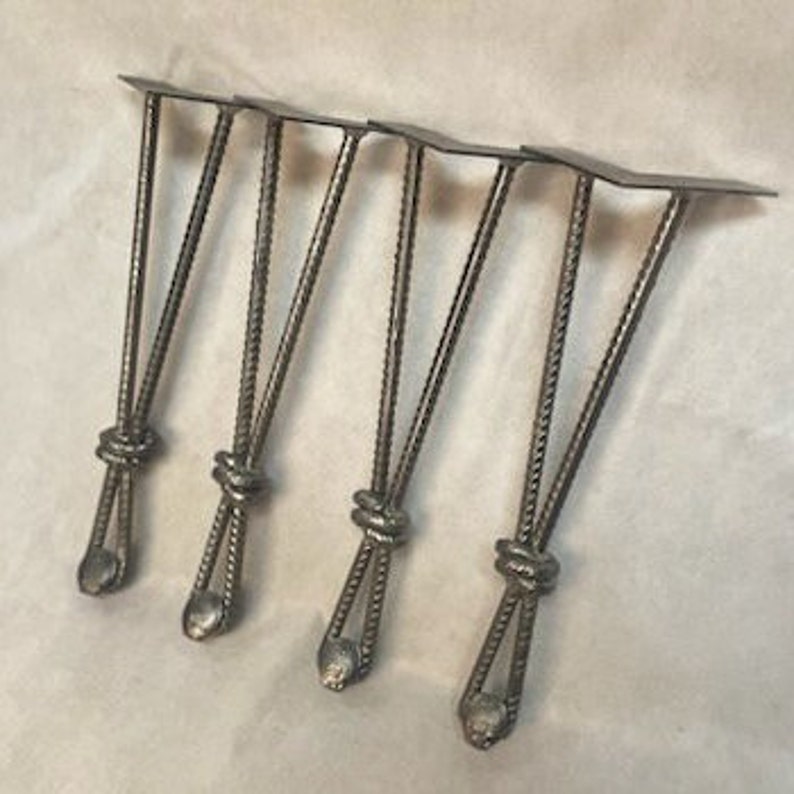 Rebar Hair Pin Legs Set of 4 - Poachers Knot- Coffee Table, Metal Table ...
