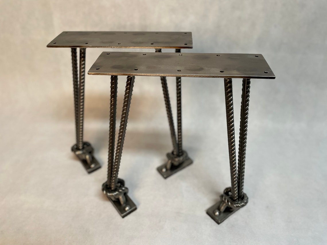Dual Mount Rebar Hair Pin Leg Set - Nautical Knot - Coffee Table Legs ...