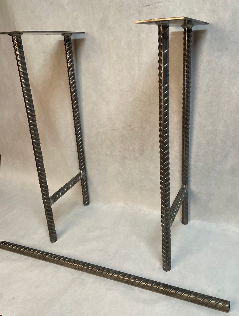 Heavy Duty Rebar Table Leg Set With Bolt on Crossbar metal - Etsy
