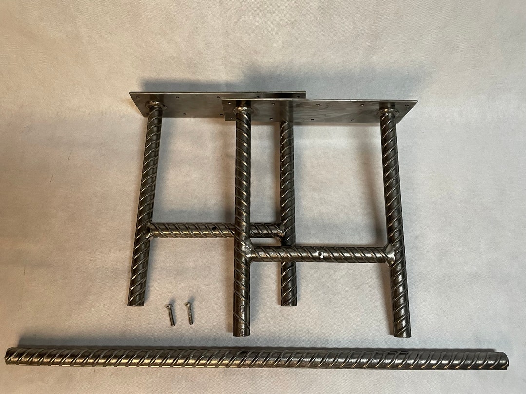 H16" X W11" Table Leg Set With Crossbar -metal Legs, Bench Legs, Desk ...