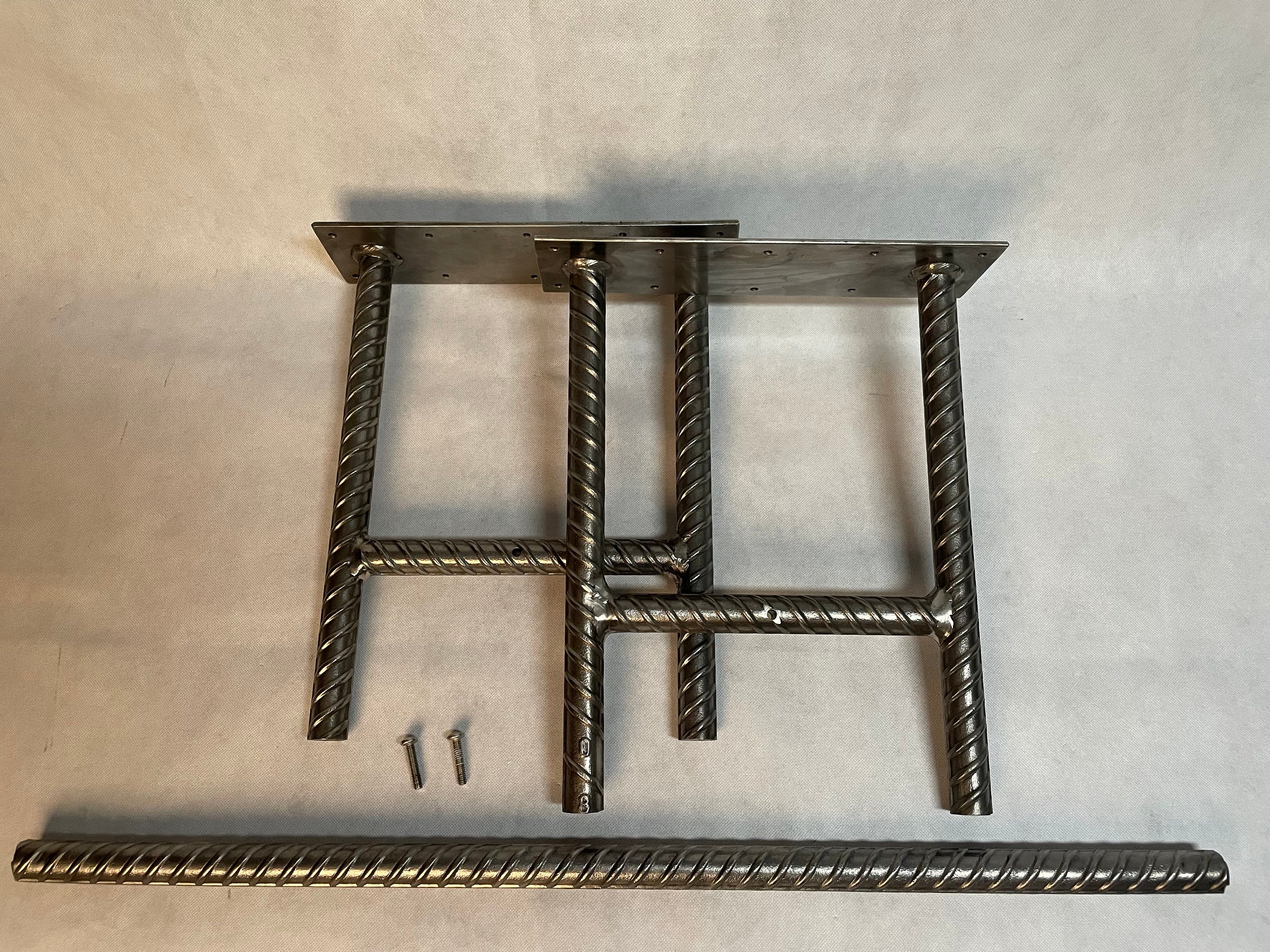 H16" X W11" Table Leg Set With Crossbar -metal Legs, Bench Legs, Desk ...