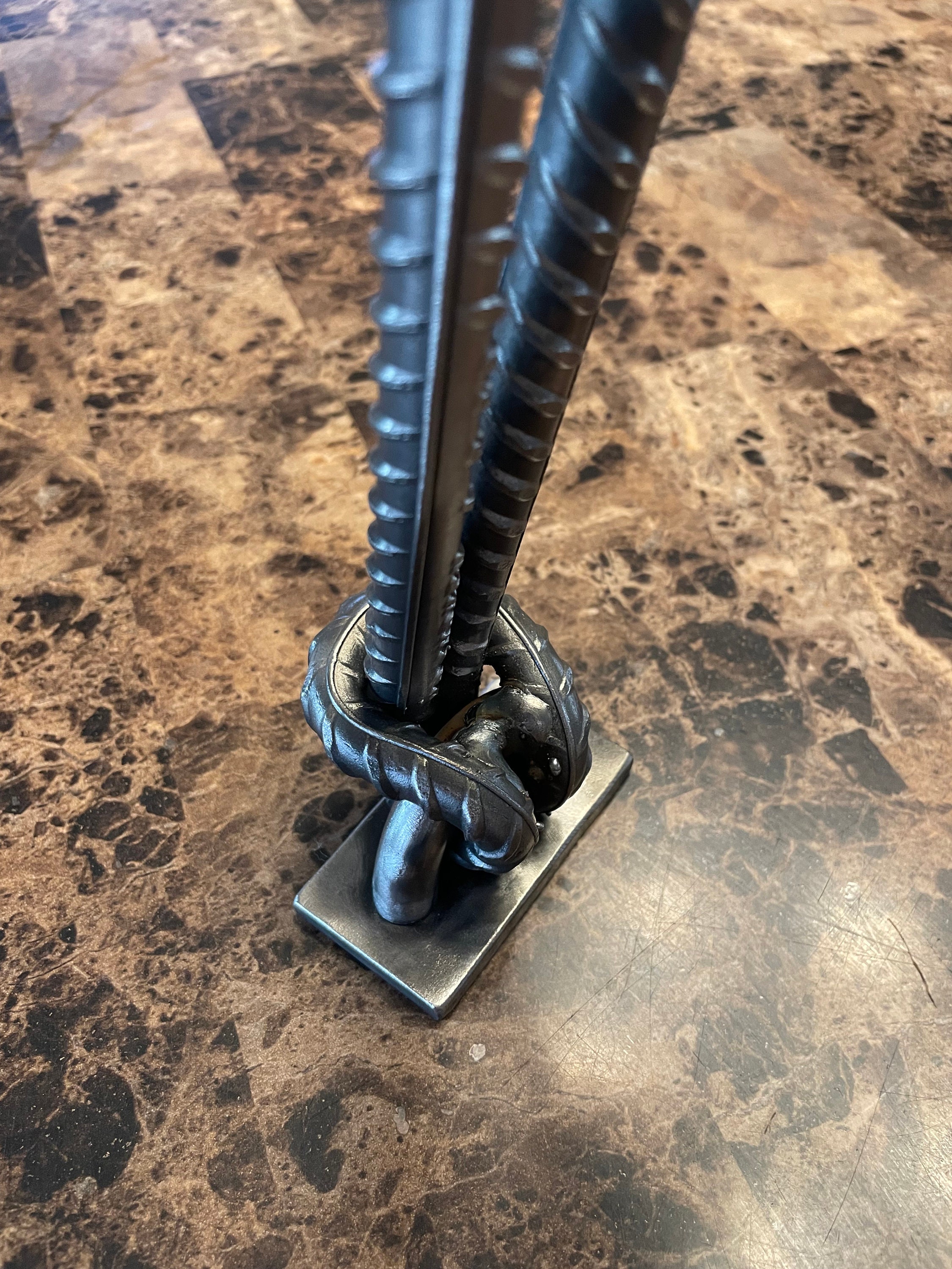 Rebar Hair Pin Legs Set of 4 - Nautical Knot Small Base - Coffee Table ...