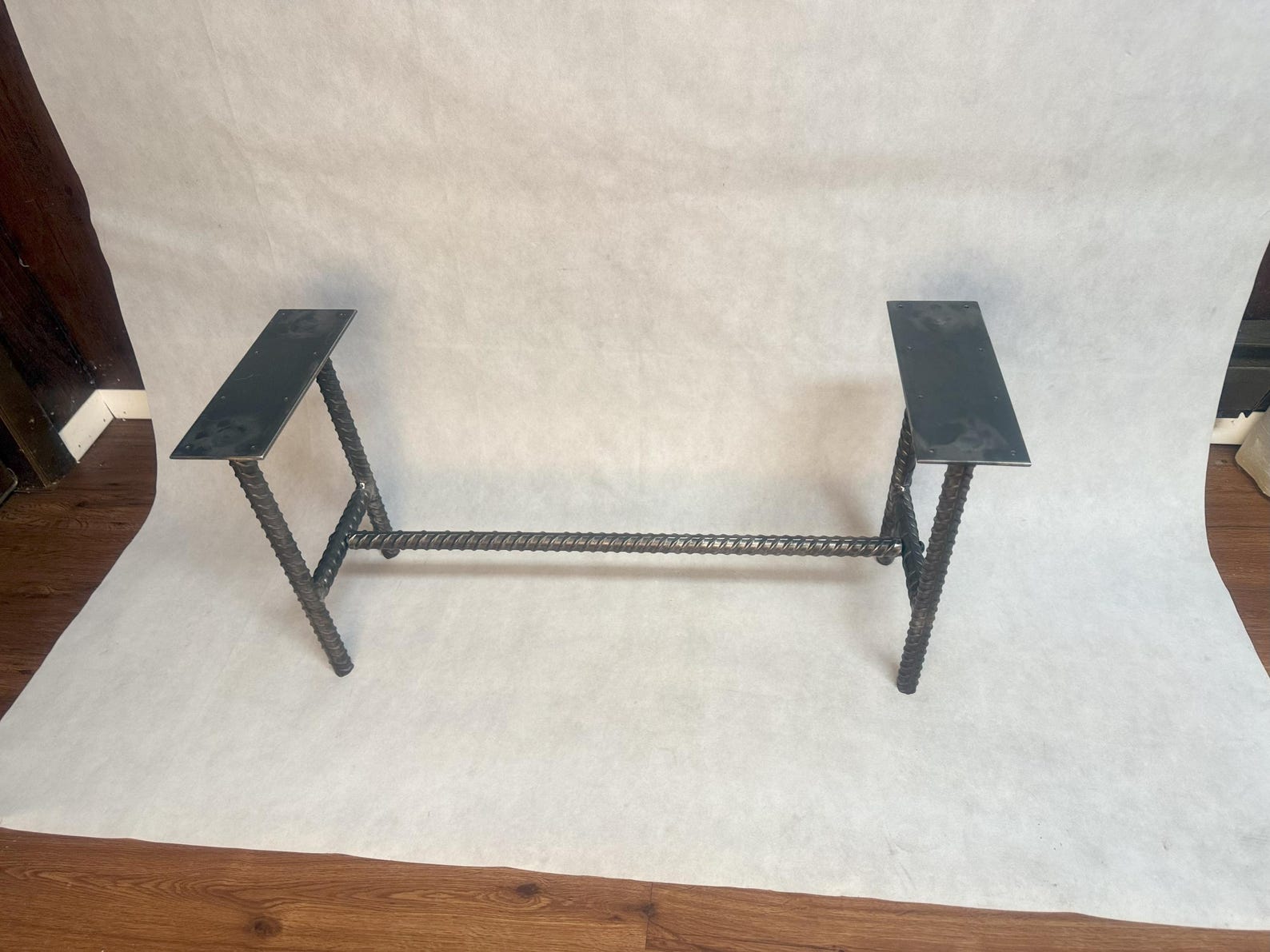 Heavy Duty Rebar Table Leg Set With Bolt on Crossbar -metal Legs, Bench ...