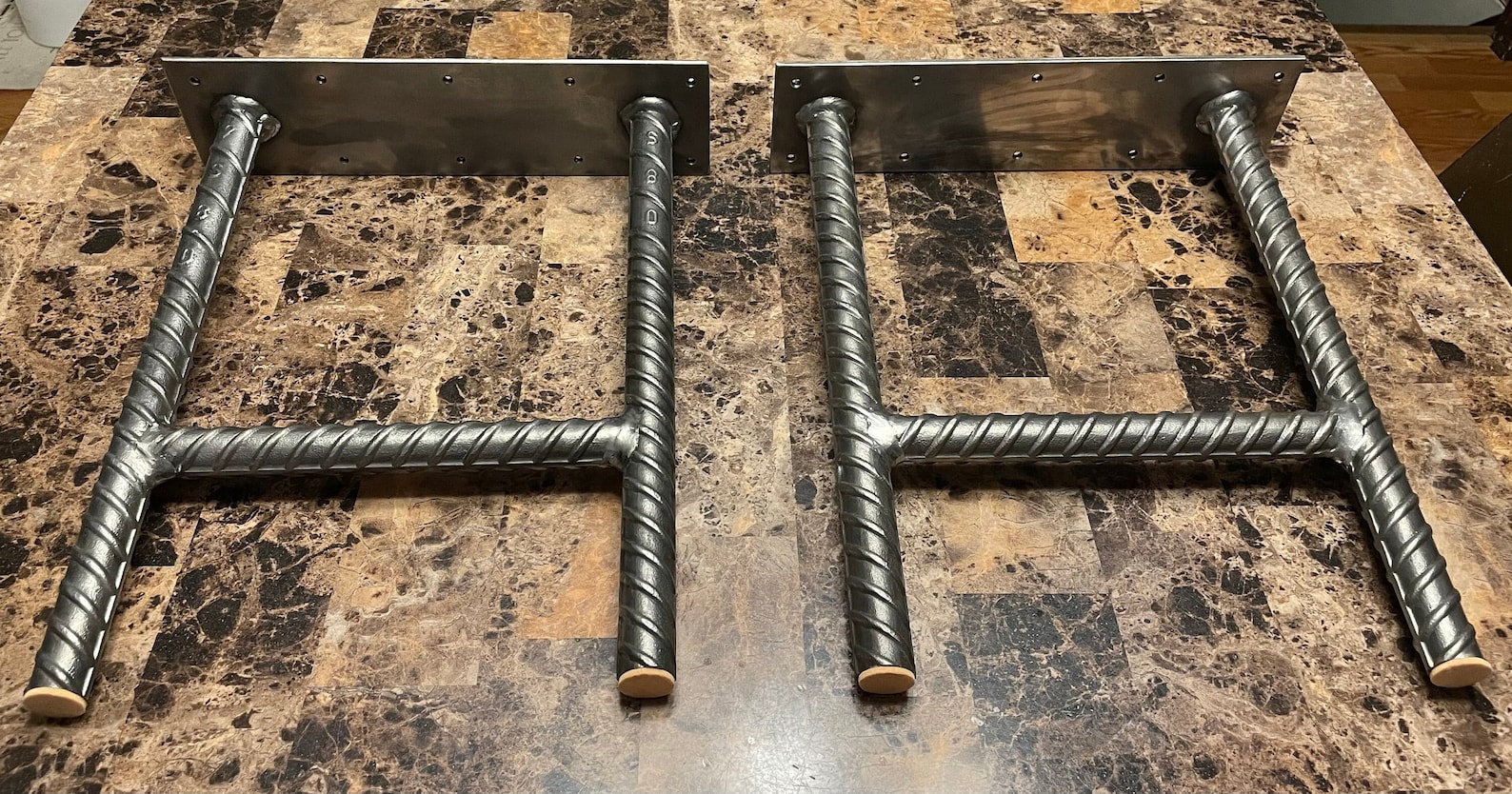 Solid 1 Round Rebar Coffee Table Leg Set of 2 coffee Table Legs, Metal ...