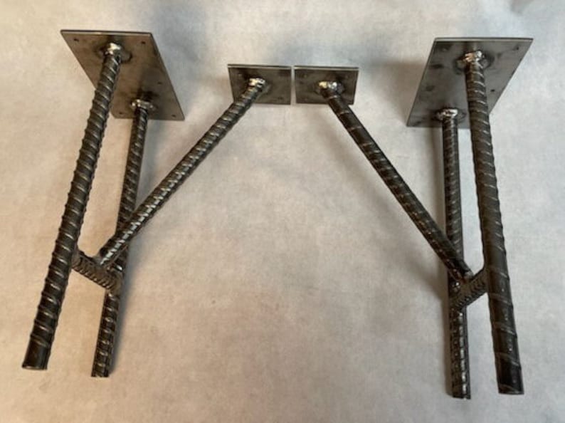 A Frame Table Legs - 3/4" Solid Rebar Table Legs - Pair - Steel Table ...