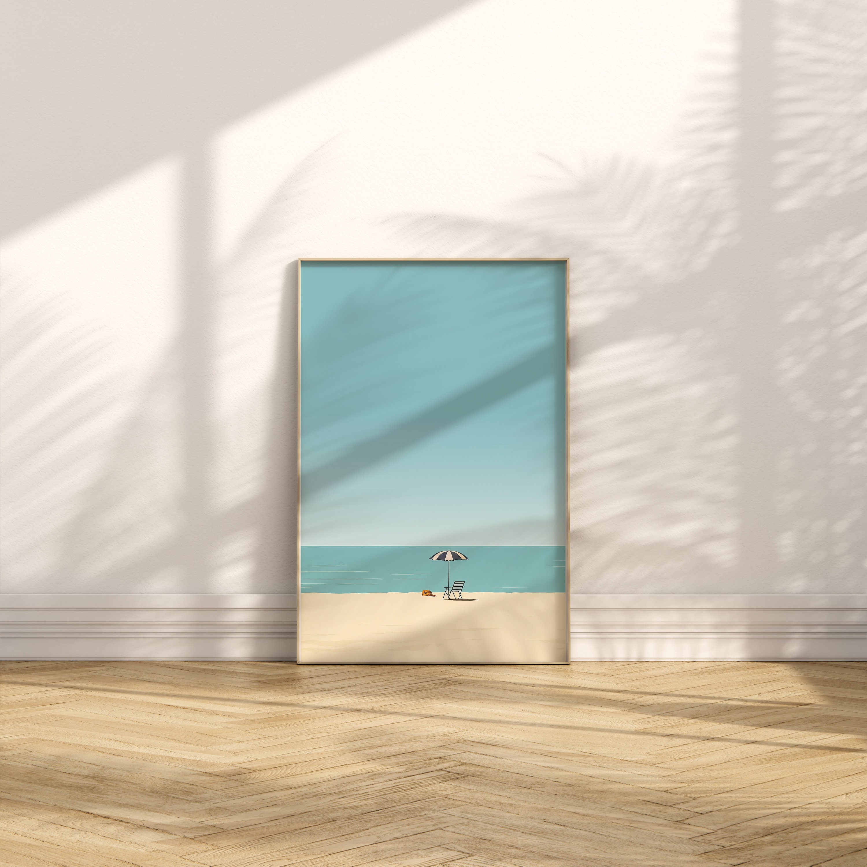 Minimalist Beach Art Print, Printable Wall Decor, Digital Download ...