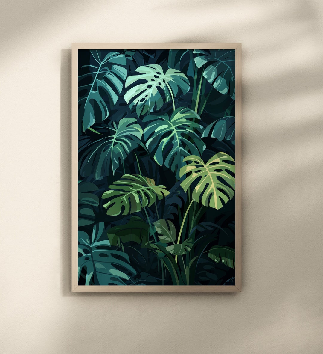 Exotic Monstera Deliciosa Art Print: Moody Botanical Wall Decor - Etsy