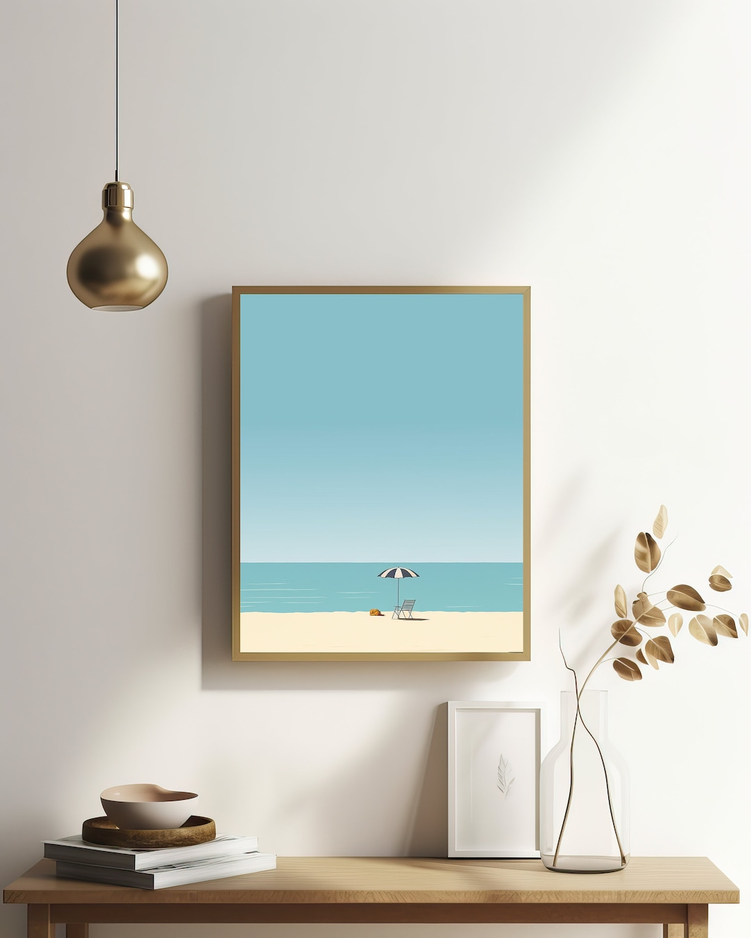 Minimalist Beach Art Print, Printable Wall Decor, Digital Download ...