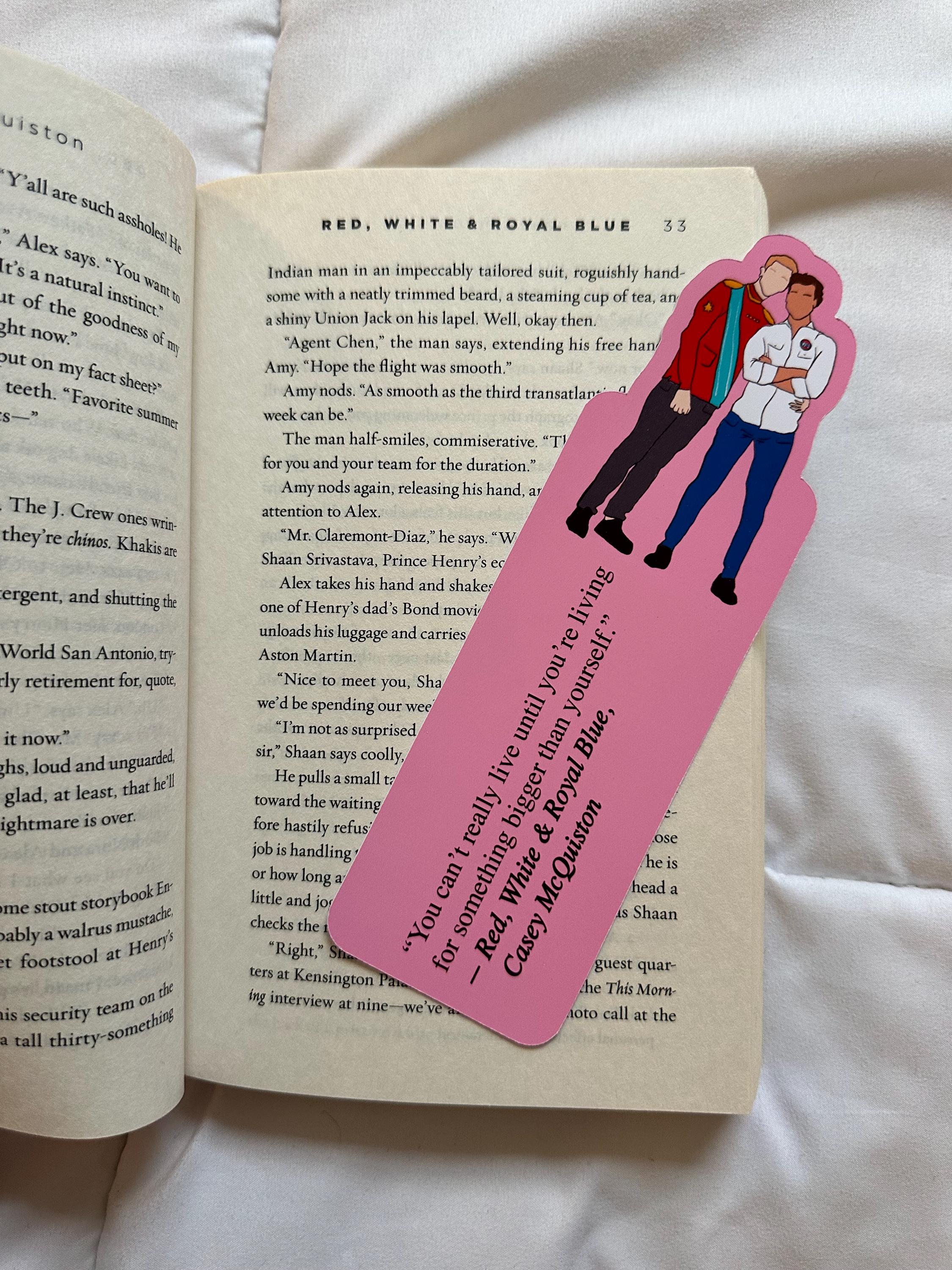 Red White and Royal Blue Character Quote Bookmark, Personalized ...