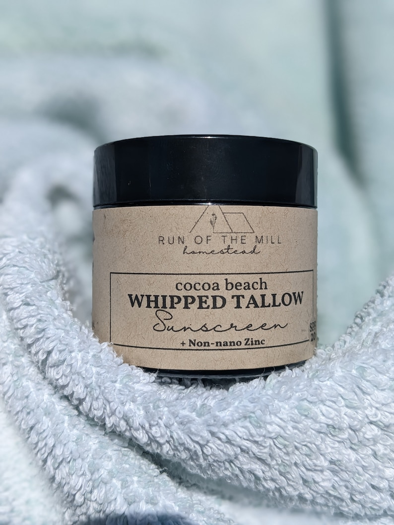 SPF Sunscreen Whipped Tallow NON-NANO Zinc Oxide Mineral Sun Cream ...