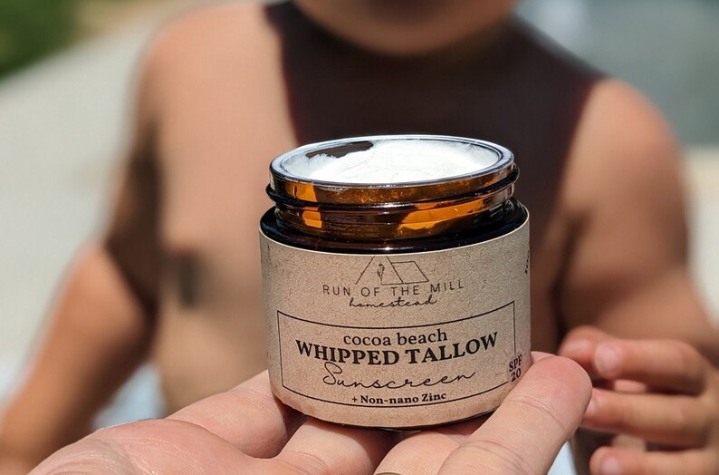 SPF Sunscreen Whipped Tallow NON-NANO Zinc Oxide Mineral Sun Cream ...