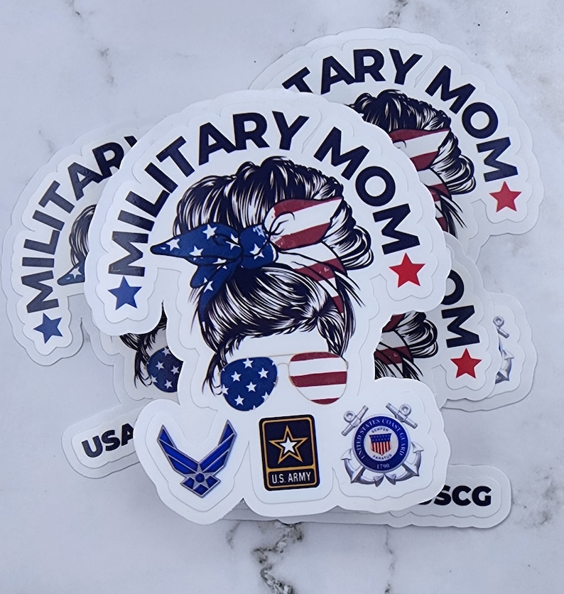 Military Mom Die Cut Stickers Army Navy Marine Air Force Etsy