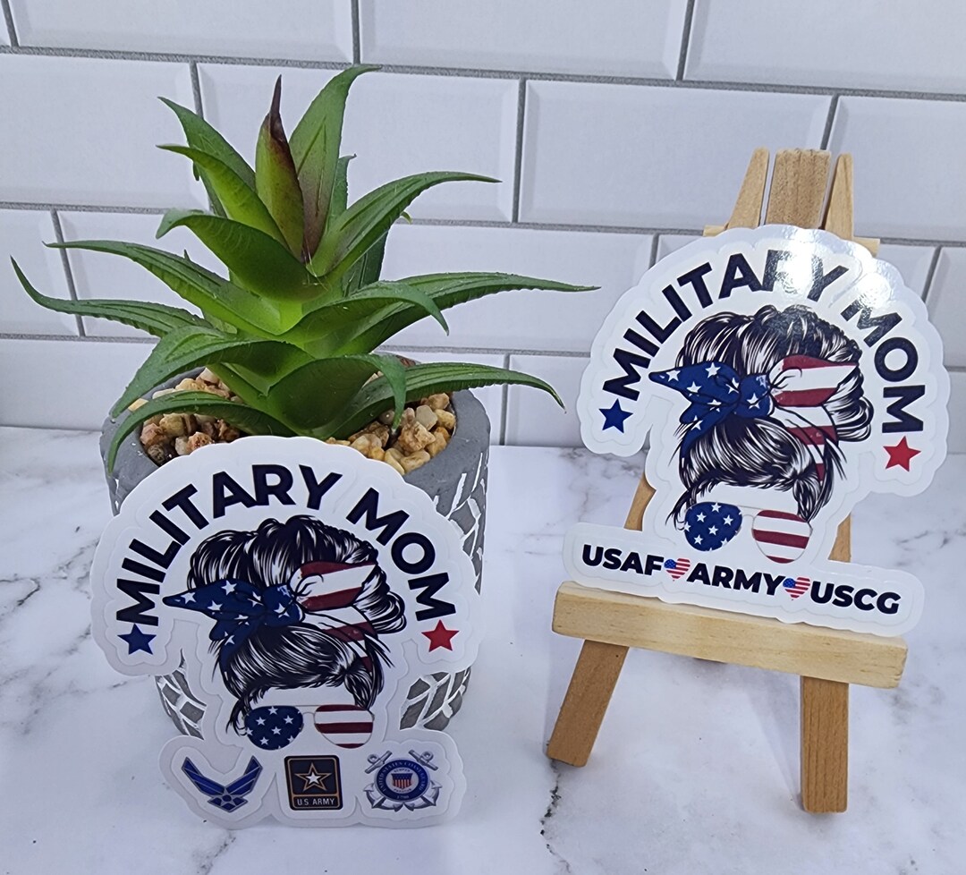 Military Mom Die Cut Stickers Army Navy Marine Air Force, Coast Guard ...