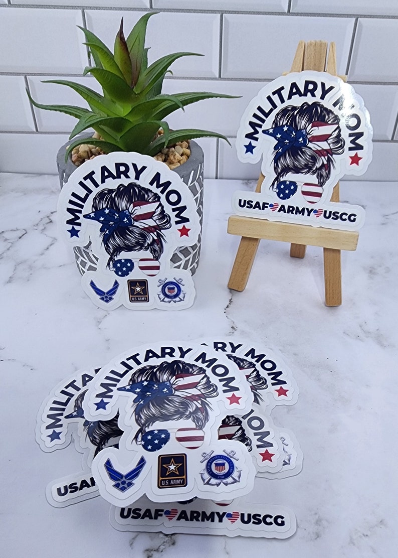 Military Mom Die Cut Stickers Army Navy Marine Air Force Etsy