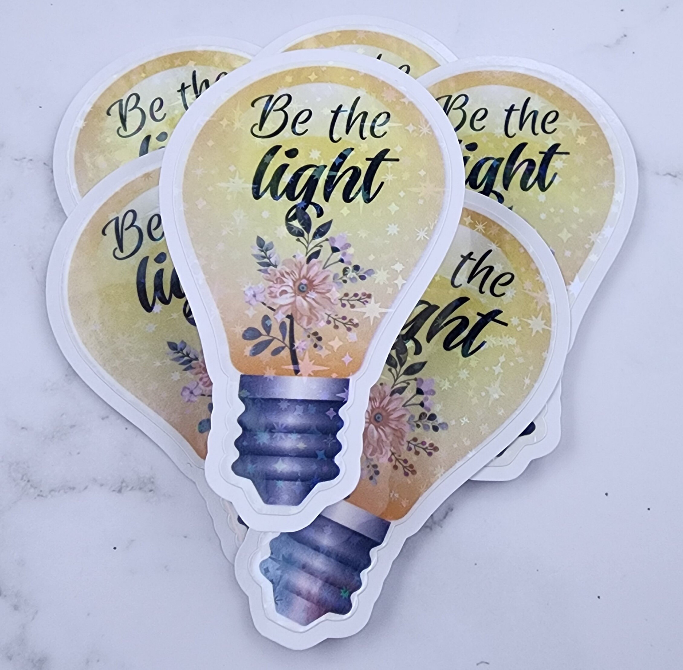 Be the Light Sticker Light Bulb Sticker Holographic Sticker Self Love ...