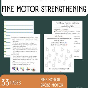 Digital Download- Handwriting & Fine Motor Strengthening - Etsy