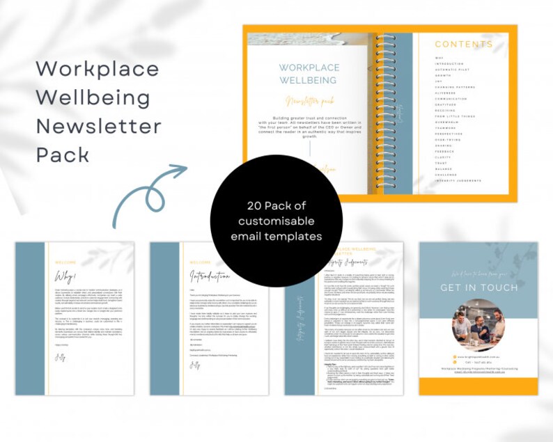 Workplace Wellbeing Newsletter Pack - Etsy