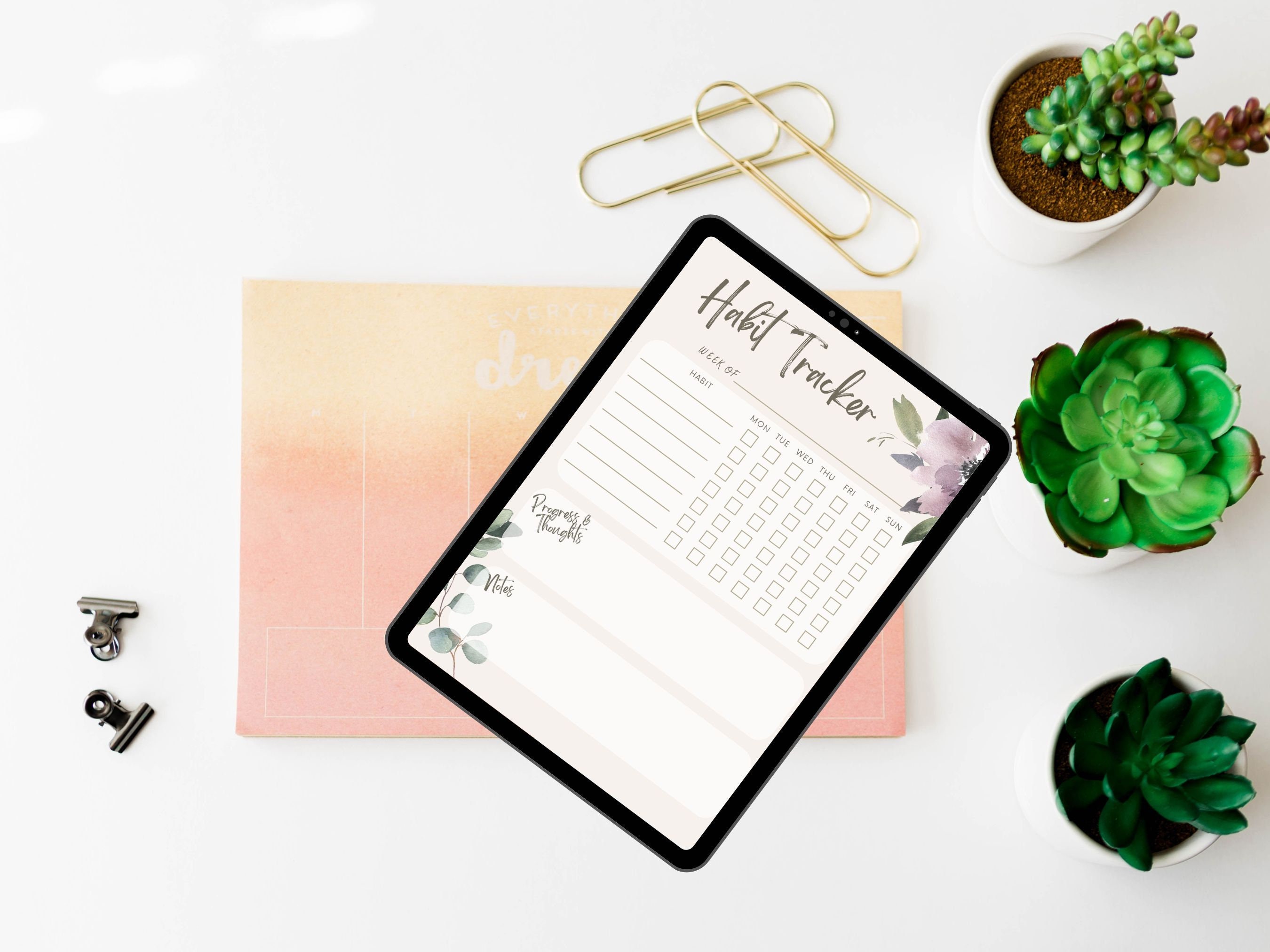 Floral Watercolor Planner, Printable Planner, Digital Planner ...