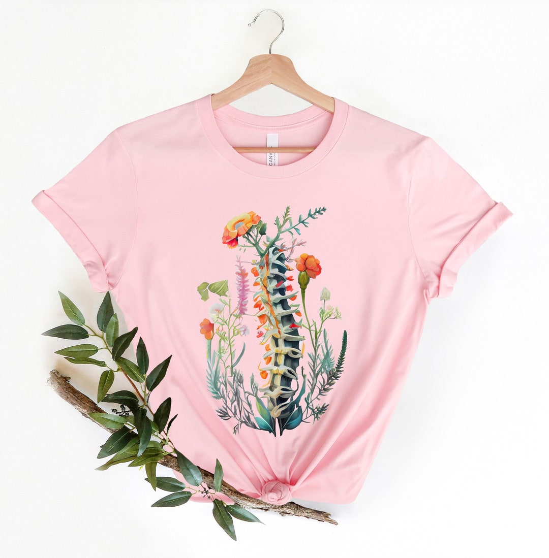 Floral Spine Anatomy Shirt, Spine Shirt, Neurosurgeon, Spine Surgeon ...