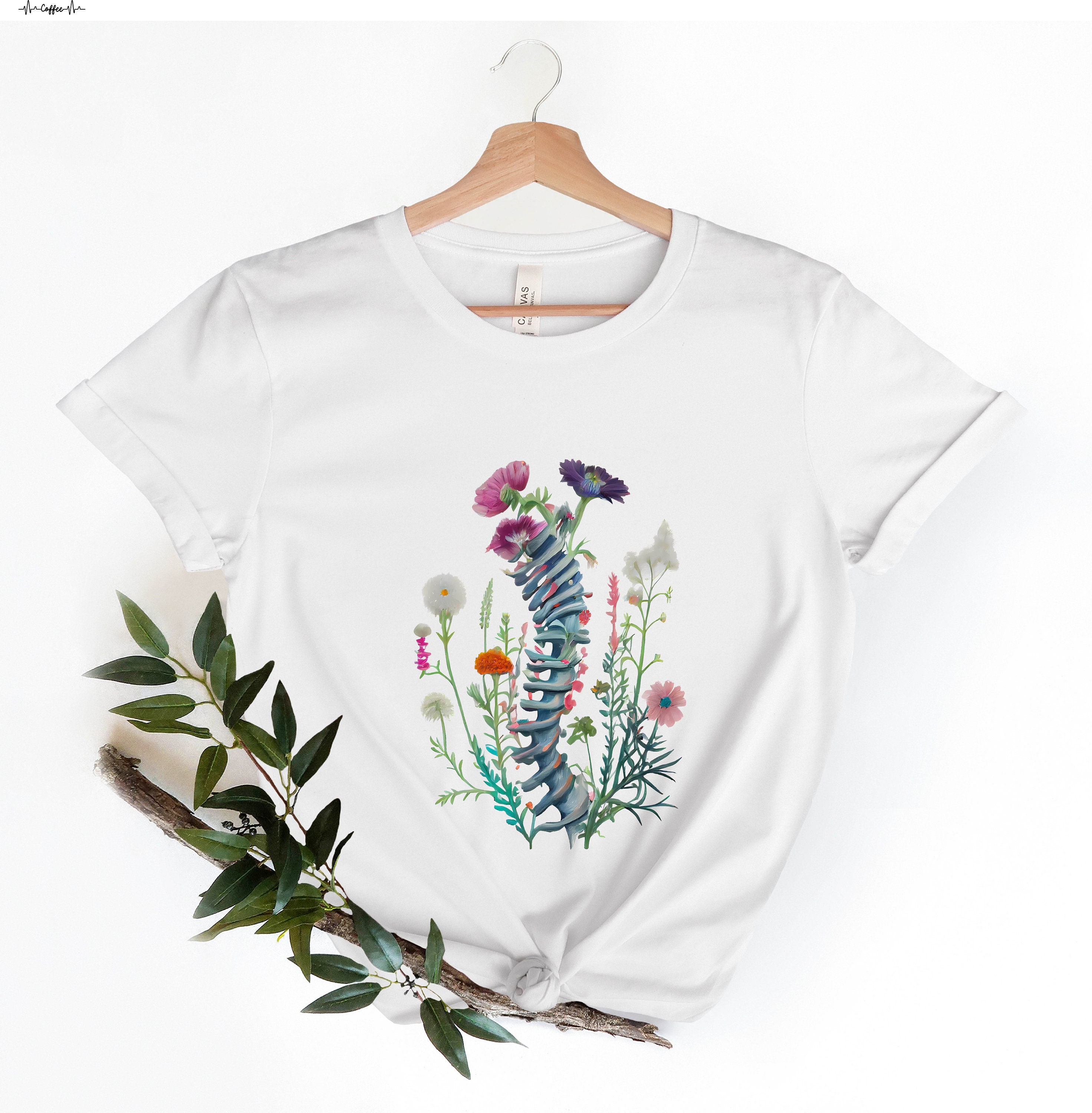 Floral Spine Anatomy Shirt, Spine Shirt, Neurosurgeon Shirt, Spine ...