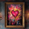 Heart Graffiti Wall Art, Digital Download, Colorful Love Heart Street ...