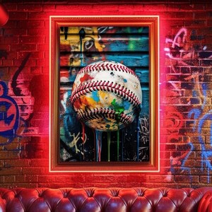 Baseball Graffiti Wall Art, Sports Graffiti Print, Modern, Urban ...