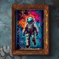 Astronaut Graffiti Wall Art, Digital Download Print, Astronaut Poster ...