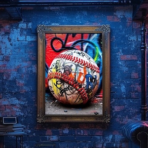 Baseball Graffiti Wall Art, Digital Print, Colorful Sports Wall Decor ...