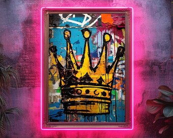 Crown Graffiti Wall Art, Printable Graffiti Art, King Crown Digital Art ...