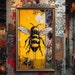Colorful Bee Street Art, Urban Honey Bee Digital Print, Graffiti Style ...