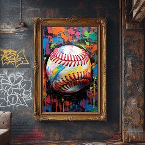 Baseball Graffiti Wall Art, Digital Graffiti Print, Baseball Art Print ...