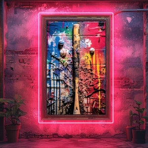 Baseball Bat Graffiti Wall Art, Printable Digital, Colorful Baseball ...