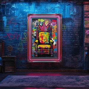 Royal Throne Graffiti Wall Art, Digital Download, Colorful Throne Chair ...
