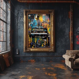 Piano Graffiti Wall Art, Digital Print, Modern Street Art, Musical ...
