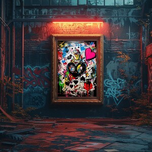 Playing Cards Graffiti Wall Art, Digital Download Print, Colorful ...